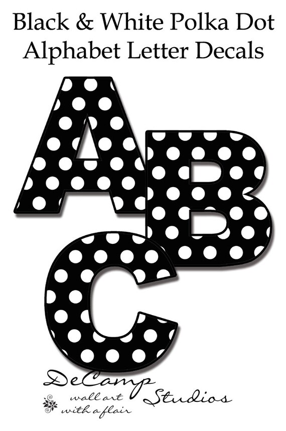 NURSERY NAME DECALS Polka Dot Letters Wall Word Art Stickers