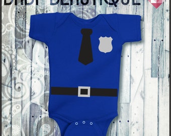 Baby "Police Costume" One-Piece Bodysuit Design (Made to Order)