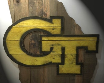 Georgia Tech wooden pallet wall art
