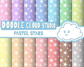 2 Sets of Pastel Footprints digital paper by DoodleCloudStudio