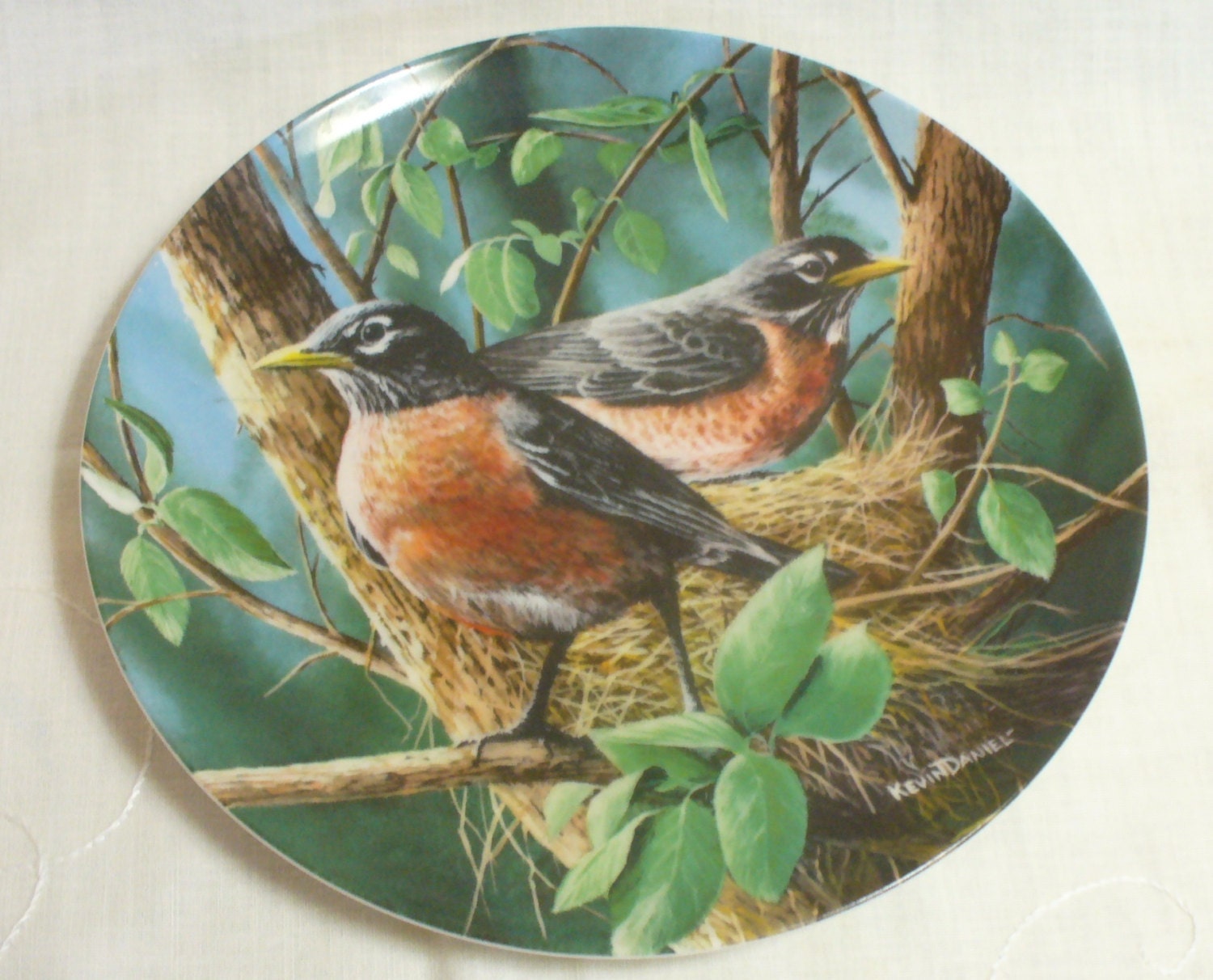 Vintage American Robin bird plate – Bradford 1986 – 8-1/2 inches – Made ...