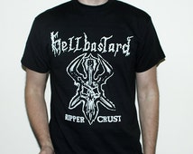 HELLBASTARD Black T shirt Mens Womens Crust Punk Metal Rock Band T ...