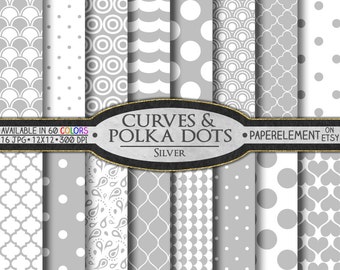 Forest Green Polka Dot Scrapbook Paper: White and by PaperElement