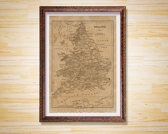 Antique england map | Etsy