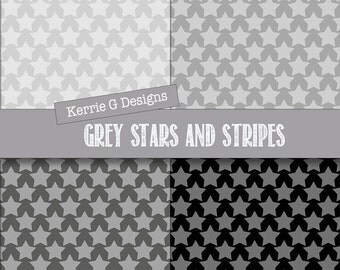 Stars Digital Paper: Star Scrapbook Paper Glowing Stars