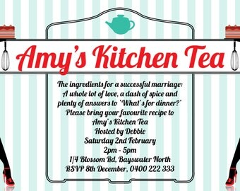 Kitchen tea invitation | Etsy