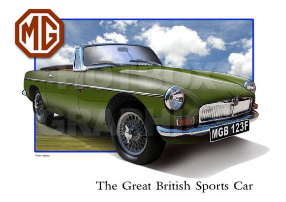Items similar to Personalised Illustration of Your MGB MGBGT MGC on Etsy