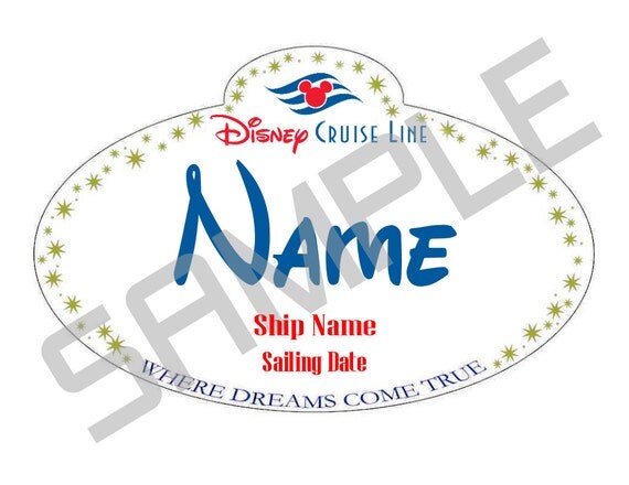 Items similar to Personalised Disney Cruise Line / DCL Name Badge ...
