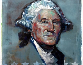 Vintage Patriotic 4th of July George Washington Digital