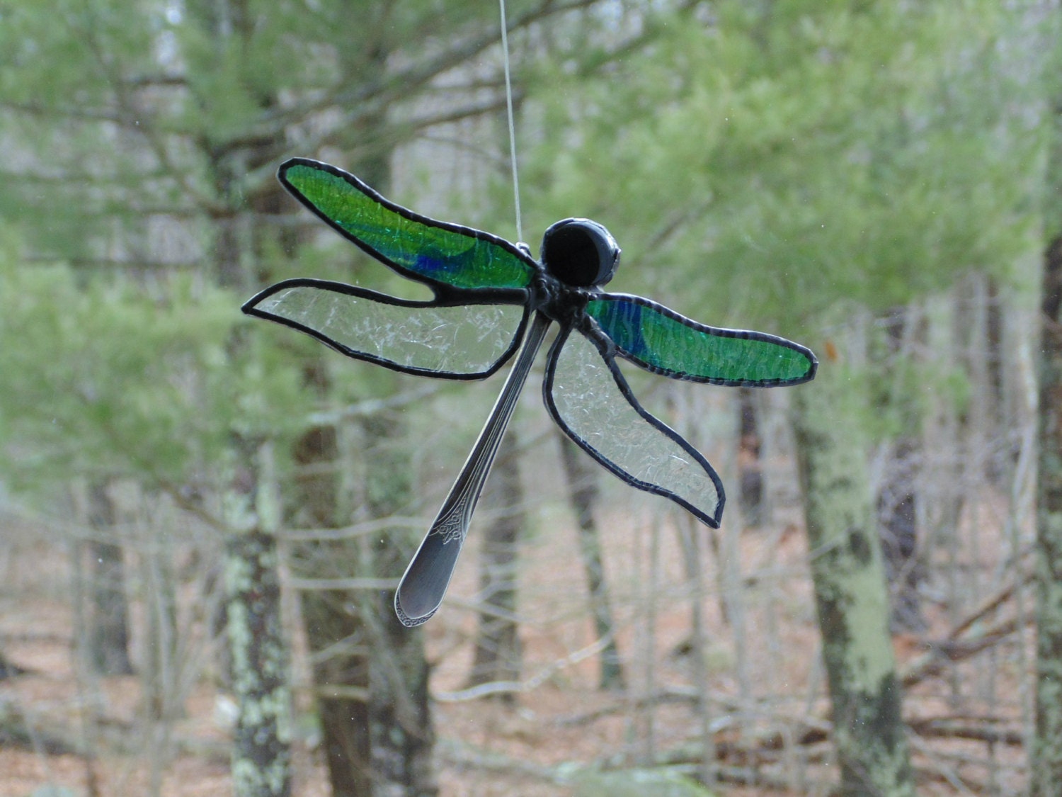 Dragonfly suncatcher spoon dragonfly stained glass dragonfly