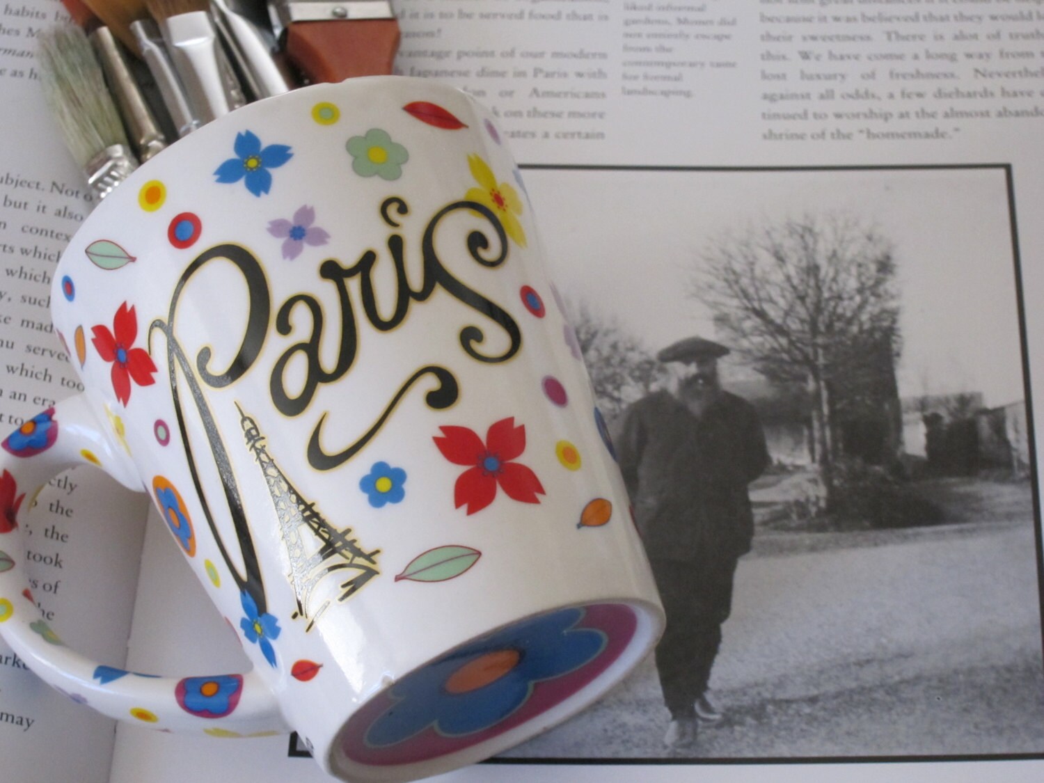 Vintage Paris Mug Ceramic Mug Paris Mug Eiffel Tower Mug Paintbruch ...