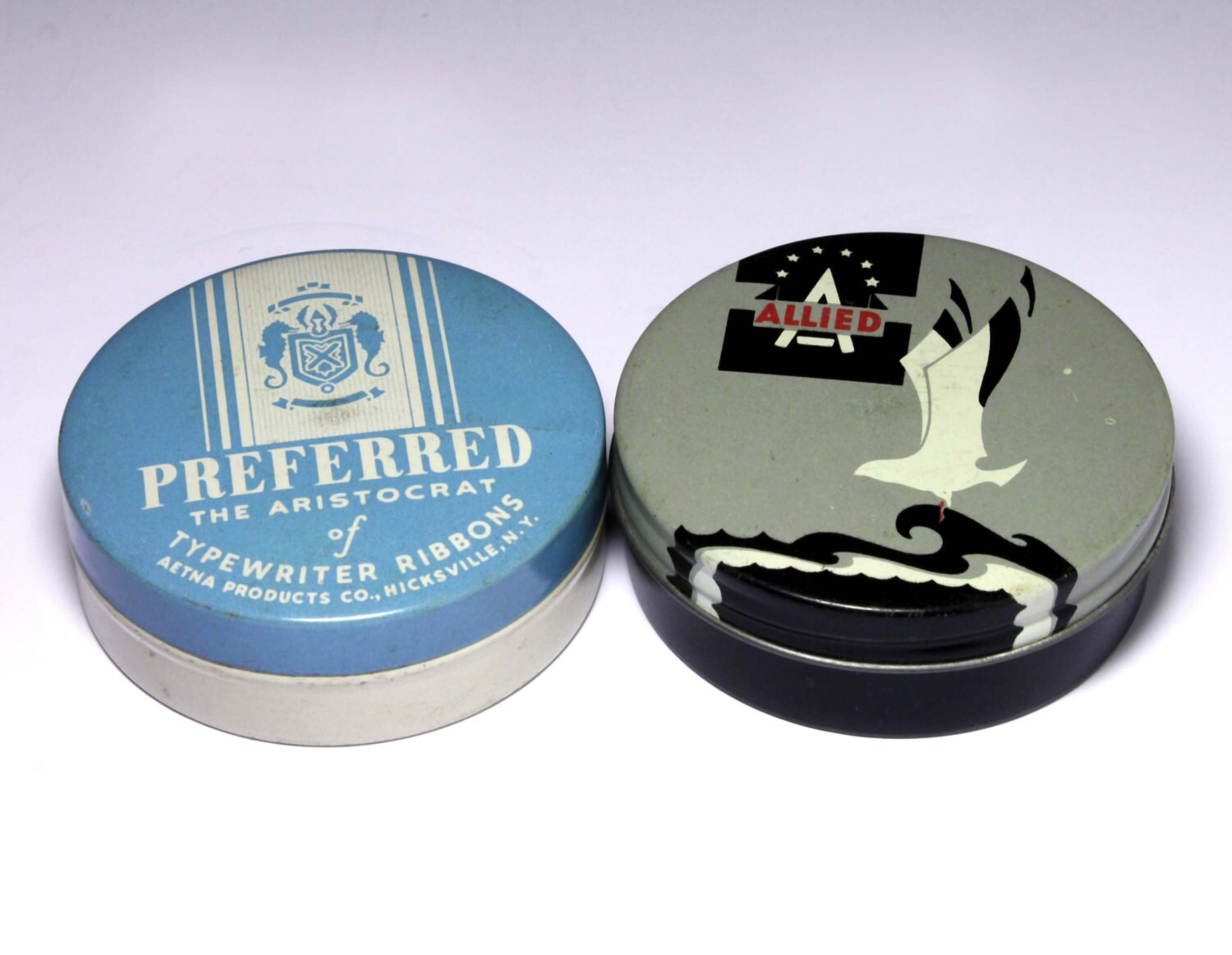 Vintage Allied and Preferred Typewriter Ribbon Tins – circa 1950’s ...