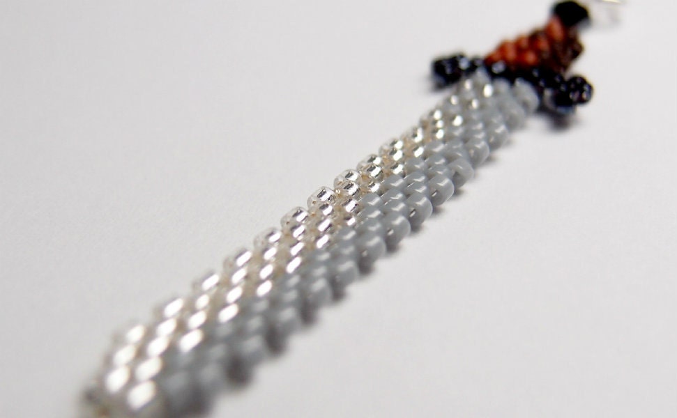 Beaded Sword Pendant Delica Beads Brick Stitch FairyTale