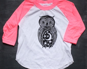 Popular items for girls owl shirt on Etsy