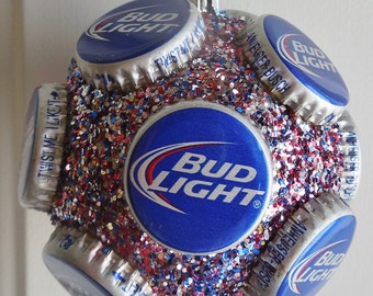 Bud Light Beer Bottle Cap Christmas Ornament