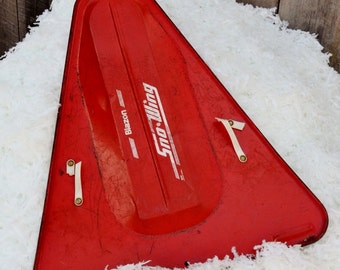 Sno Wing Snow Sled Vintage Metal Blazon Orange Red Triangle Rocket ...