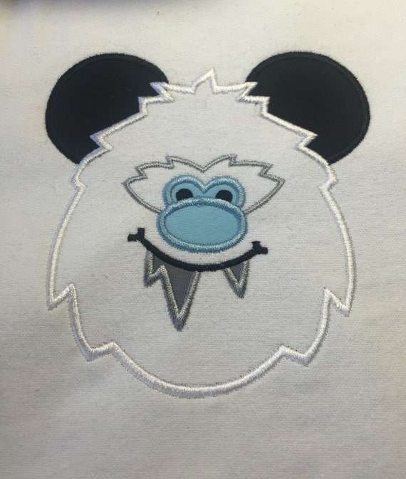 Yeti Mouse head personalized applique childrens shirt