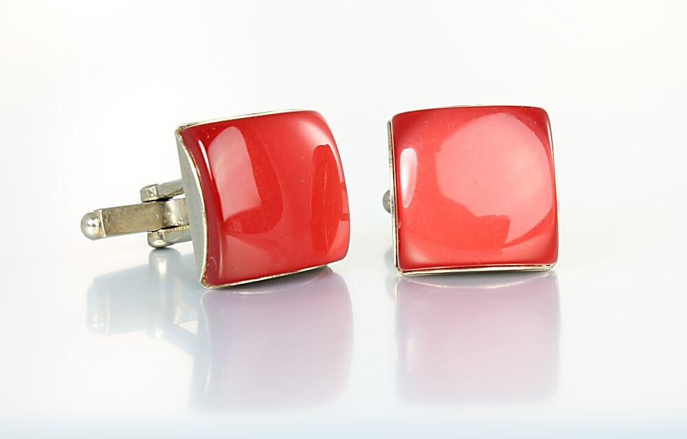 Red Cufflinks, Vintage Mens Moonglow Lucite Cufflinks Jewelry ...