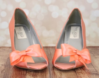 Peach bridal shoes | Etsy