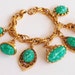 Ornate Jade Fob Chunky Charm Bracelet