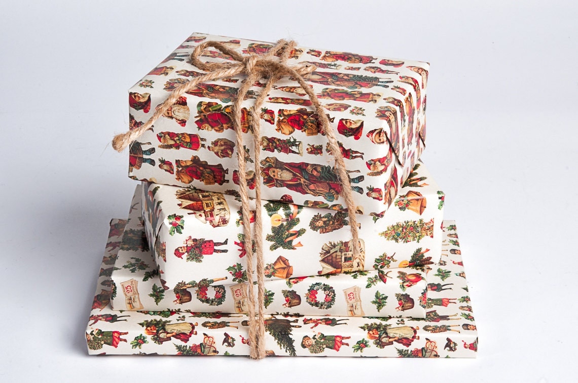 Vintage Christmas Gift Wrap by NormansPrintery on Etsy