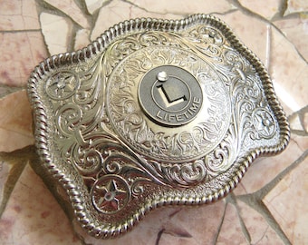 Monogram Letter J Personalized Silver Belt Buckle by StepOriginals