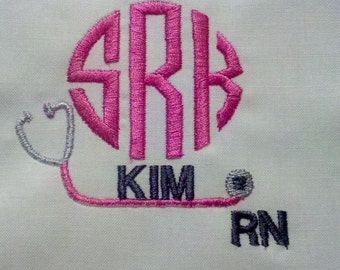 Monogrammed scrubs | Etsy