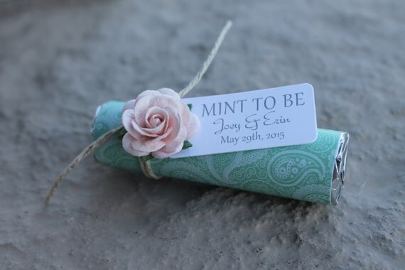 Mint wedding favors Set of 30 mint rolls by BabyEssentialsByMel