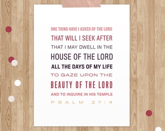 Popular items for psalm 27 4 on Etsy
