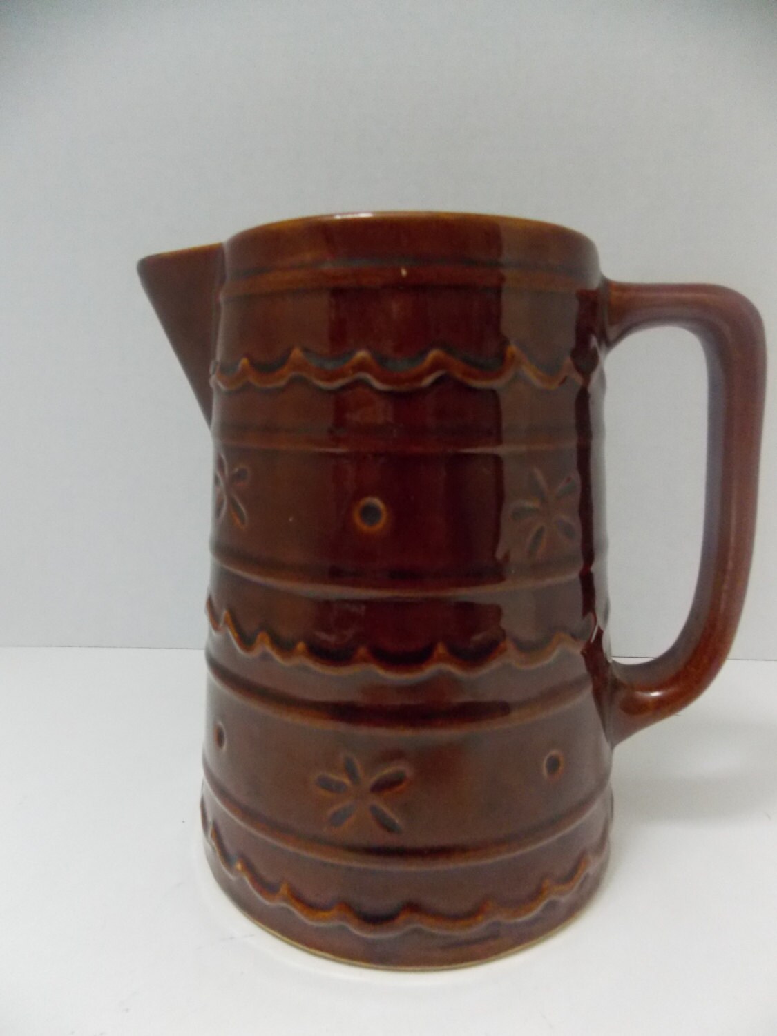 Large Marcrest Daisy Dot 2 Quart Milk Pitcher by Marcrest Stoneware ...