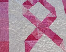 Popular items for pink ribbon quilt on Etsy