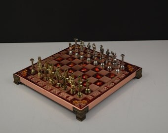 Godess Athena Chess Set (20X20) / Red smalto smalto chess board