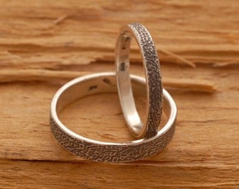 Couples Wedding Bands Silver Gold Matching by SilverJewelleryPlus