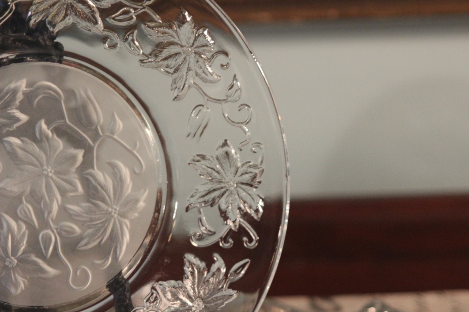 Princess House Crystal 8 Inch Plate – Fantasia Pattern – Poinsettia ...