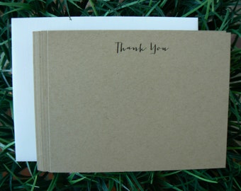 20 Flat Note Cards Thank You Cards notecards with envelopes