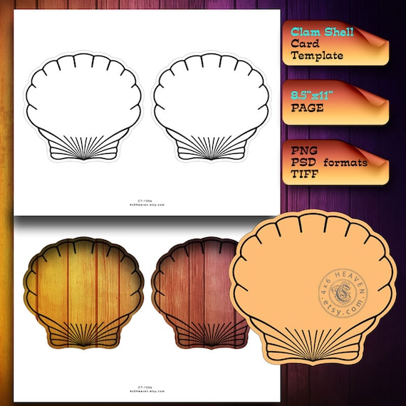 5 Clam Shell Cards DIY Digital Collage Sheet by 4x6Heaven on Etsy