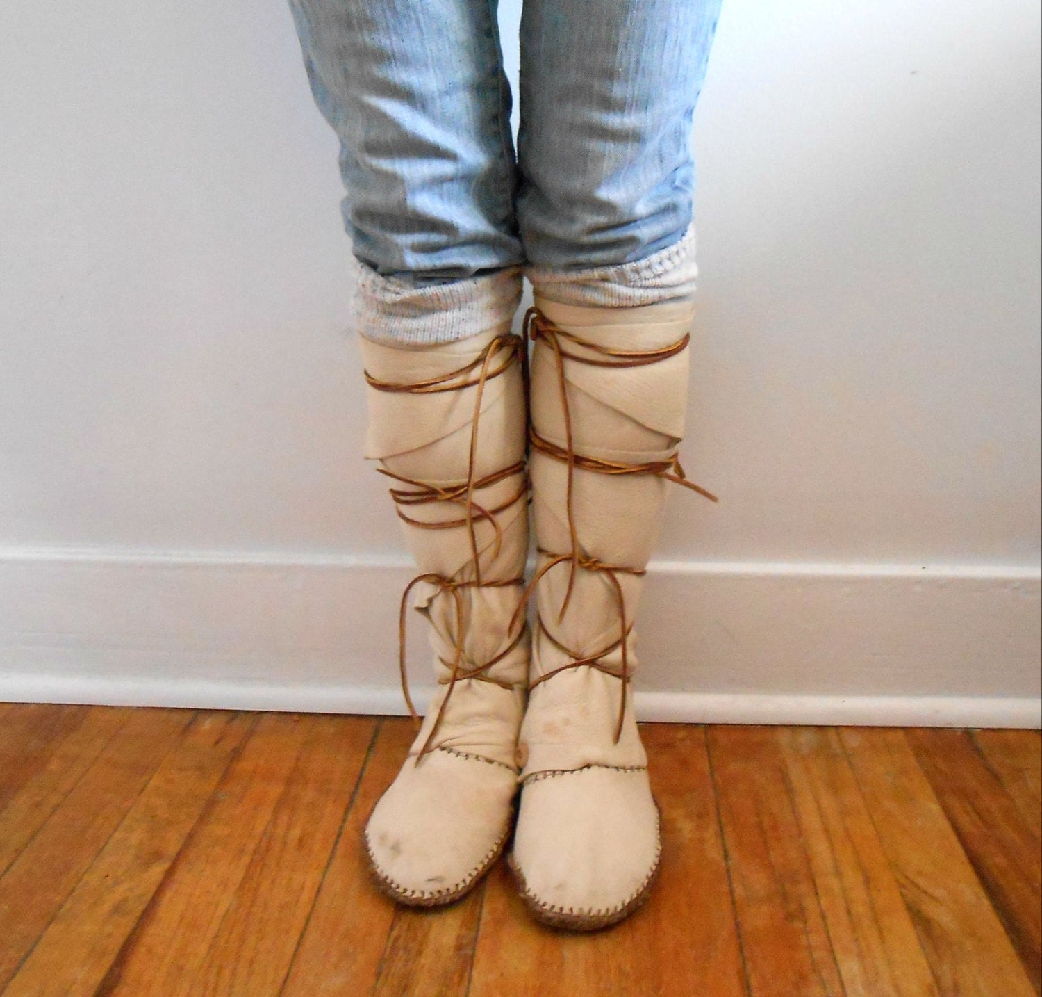 Tall Moccasin Boots Custom Made to Order Mountain Man