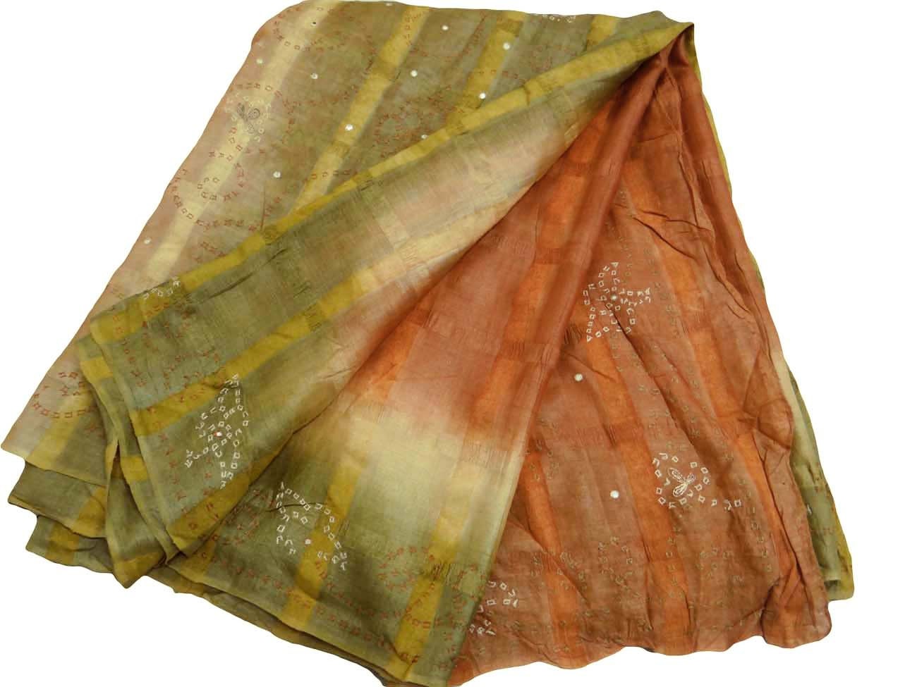 Vintage Pure Khadi Silk Saree Fabric Embroidered India Sari Craft Deco ...