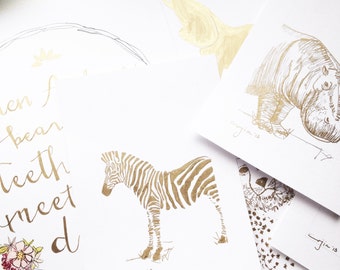 Gold animal prints