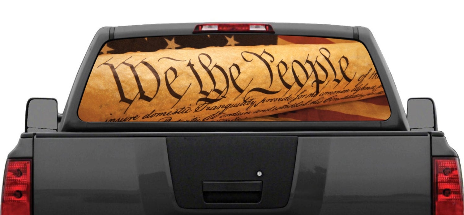 American Flag We The People Rear Window Graphic