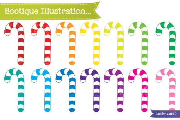 Candy Canes Clipart Set. Digital Christmas Candy Cane Vector Graphics ...