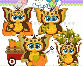 Popular items for fall owls clipart on Etsy