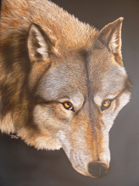 Items similar to Wolf painting on Etsy