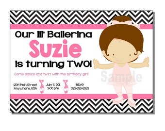 Girls Ballet Party Invitation / Ballet Invite / Kids Ballet