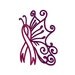 Support Breast Cancer Butterfly Machine Embroidery Digitized