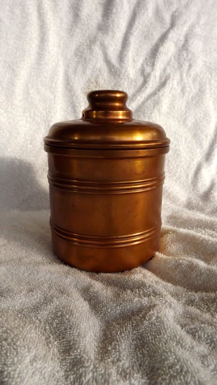 Vintage Copper Humidor “Rumidor” with Aztec Moistener Tobacco Cigar ...