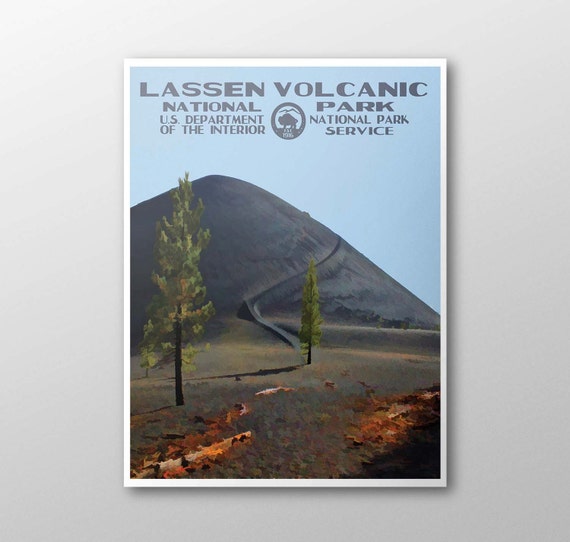 Lassen Volcanic National Park Poster by PurpleMooseBasics on Etsy