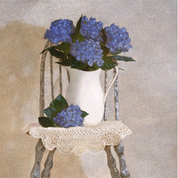 Items similar to Hydrangea Wall Decor Still Life 5 x 7 Inches Oil ...