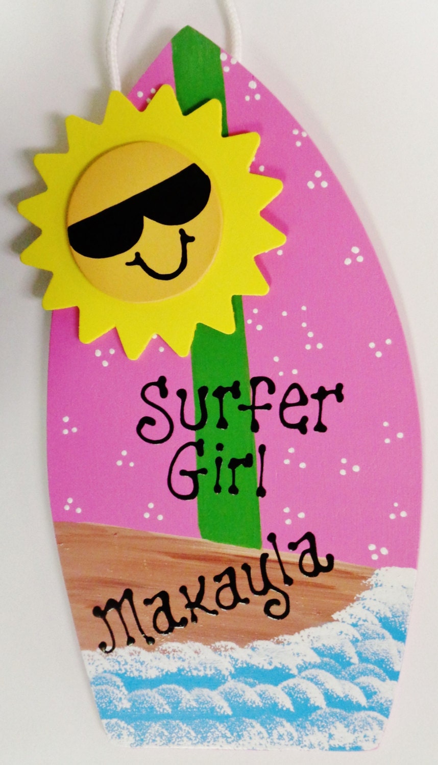 SURFBOARD Surfer Girl Personalized Name SIGN by 3CraftyMillers