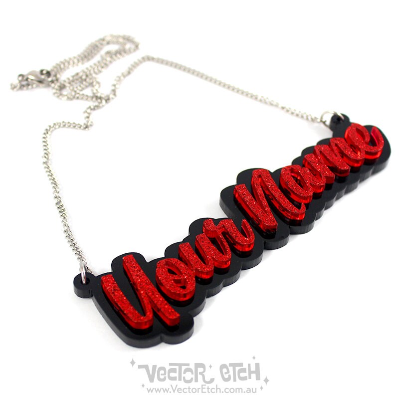 Custom Laser Cut Name Necklace Personalised